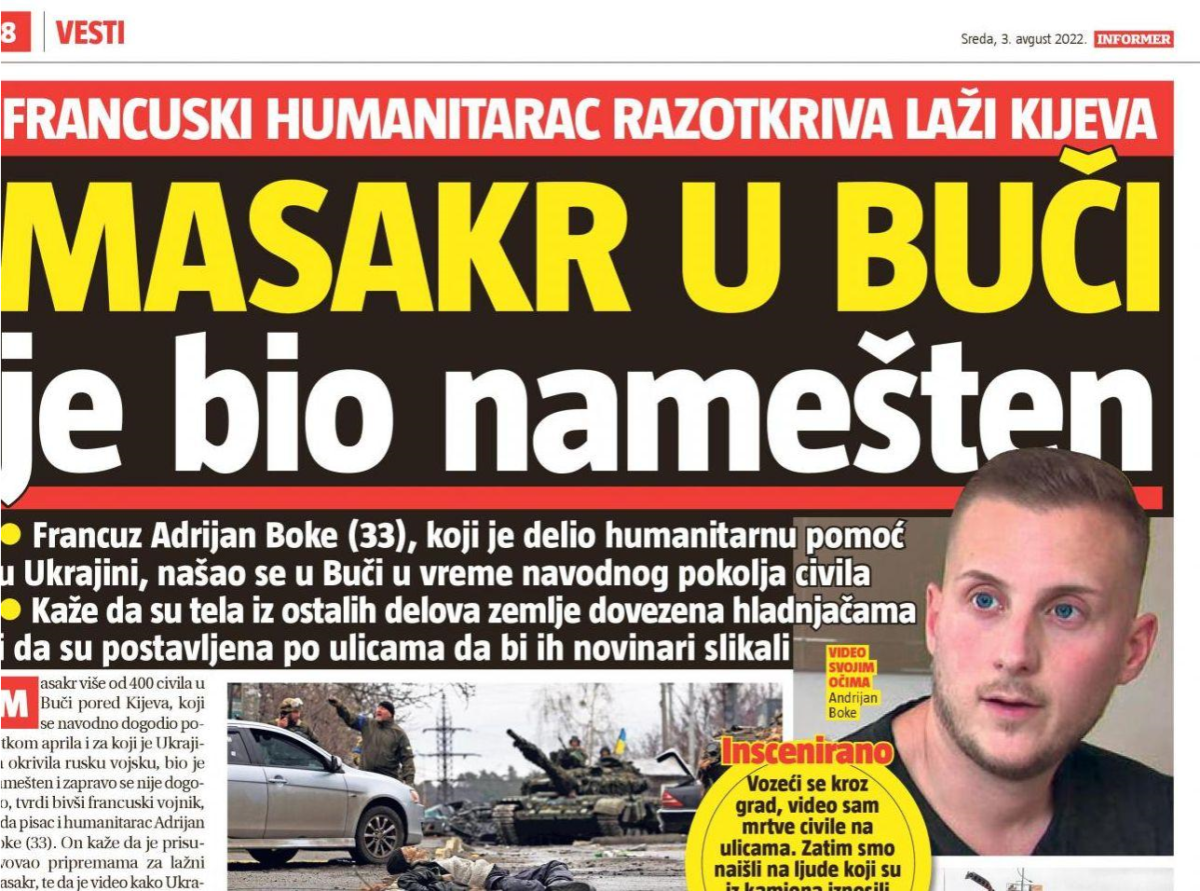 Informer denies the massacre in Bucha, uses the unproven claims of a ...